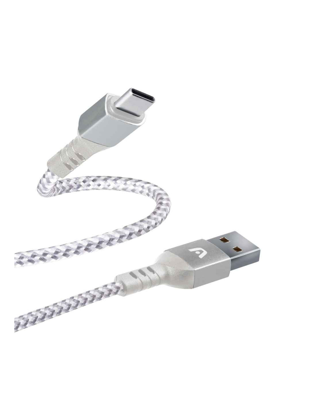 CABLE ARGOM USB TIPO C A LIGHTNING MACHO DURA FORM 6 PIES BLANCO/ GRIS